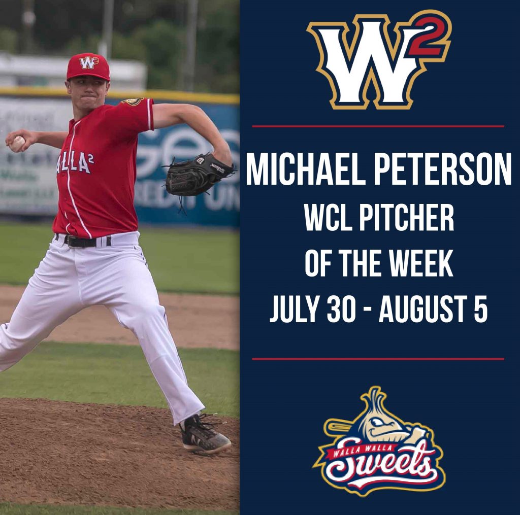 Michael Peterson Named WCL Pitcher of the Week for July 30 – August 5 ...